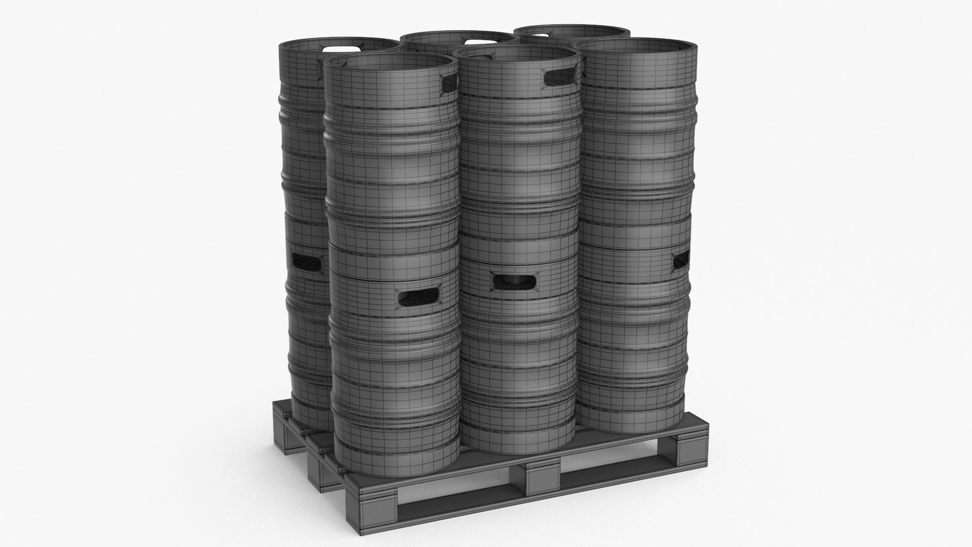 Pallets Of Beer Kegs 3D - TurboSquid 2055382
