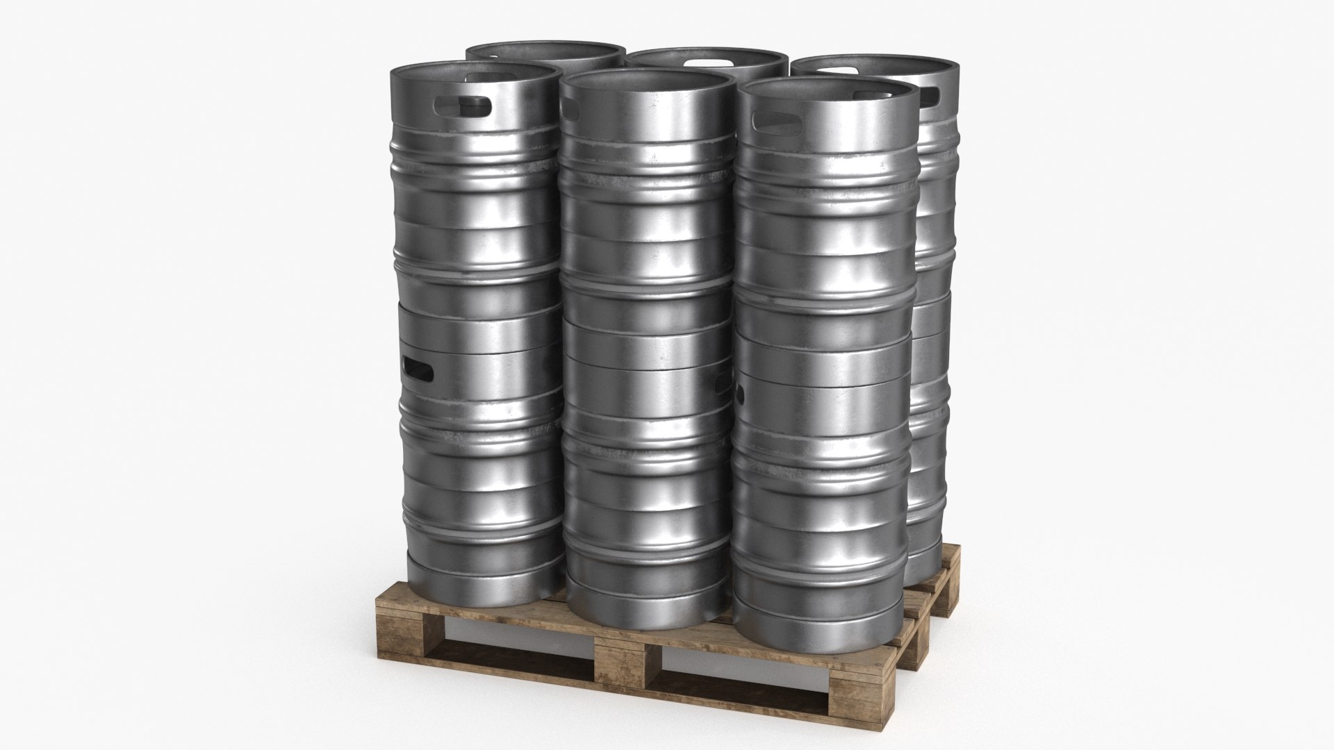 Pallets Of Beer Kegs 3D - TurboSquid 2055382