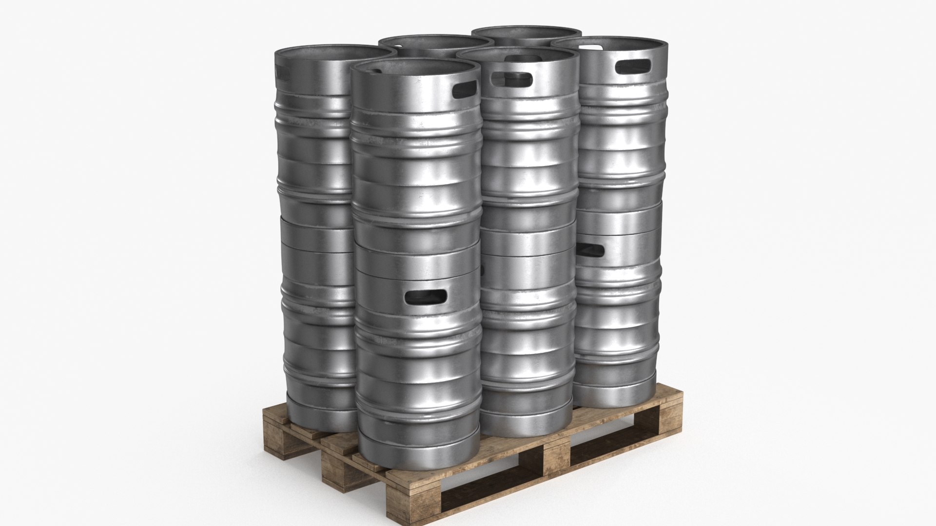 Pallets Of Beer Kegs 3D - TurboSquid 2055382