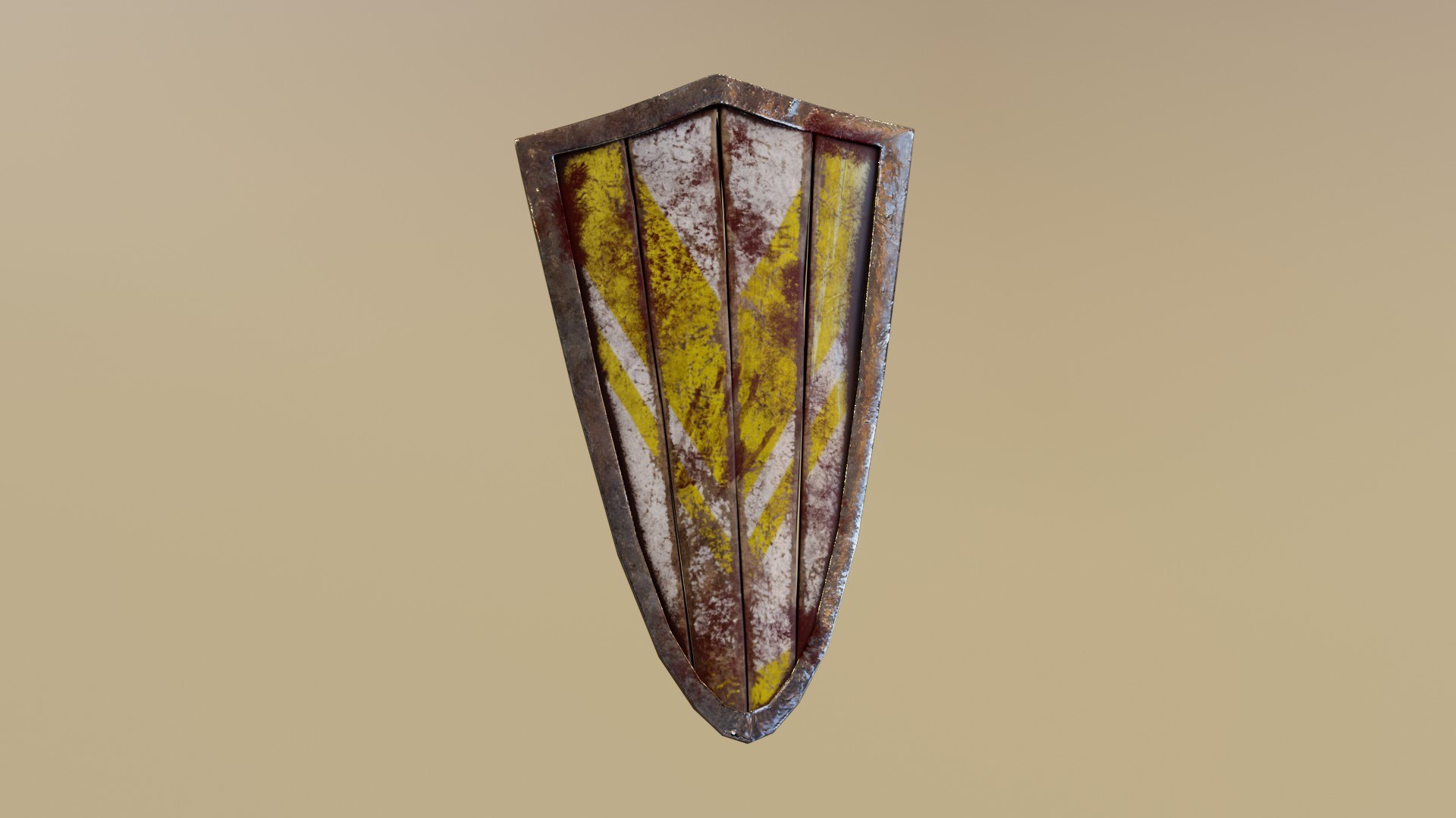 3D Model Dirty Yellow Shield - TurboSquid 1963414