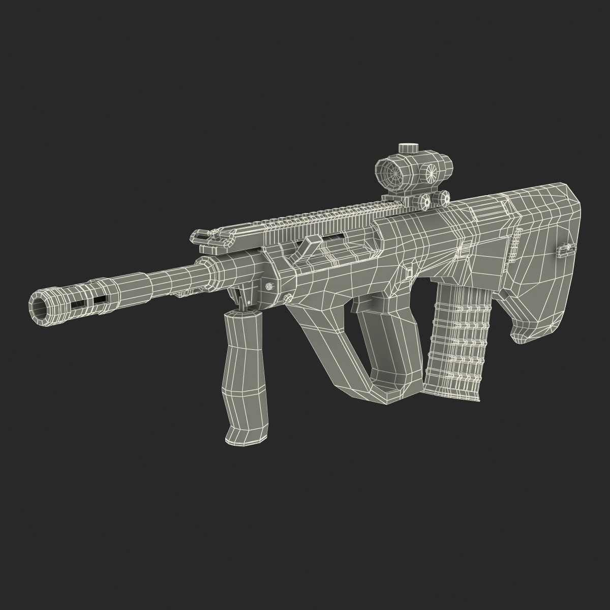 steyr aug a3 acog 3d model