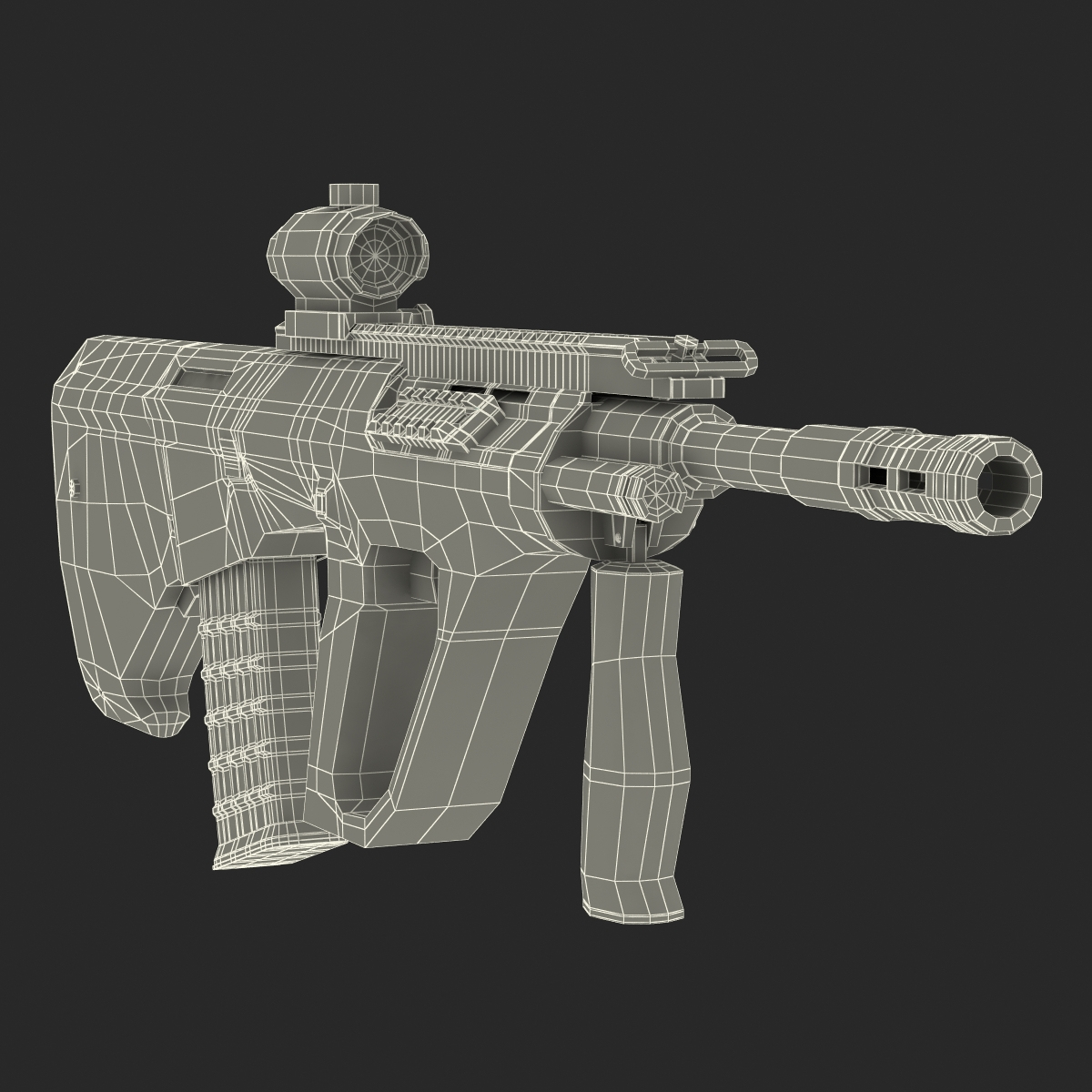 steyr aug a3 acog 3d model