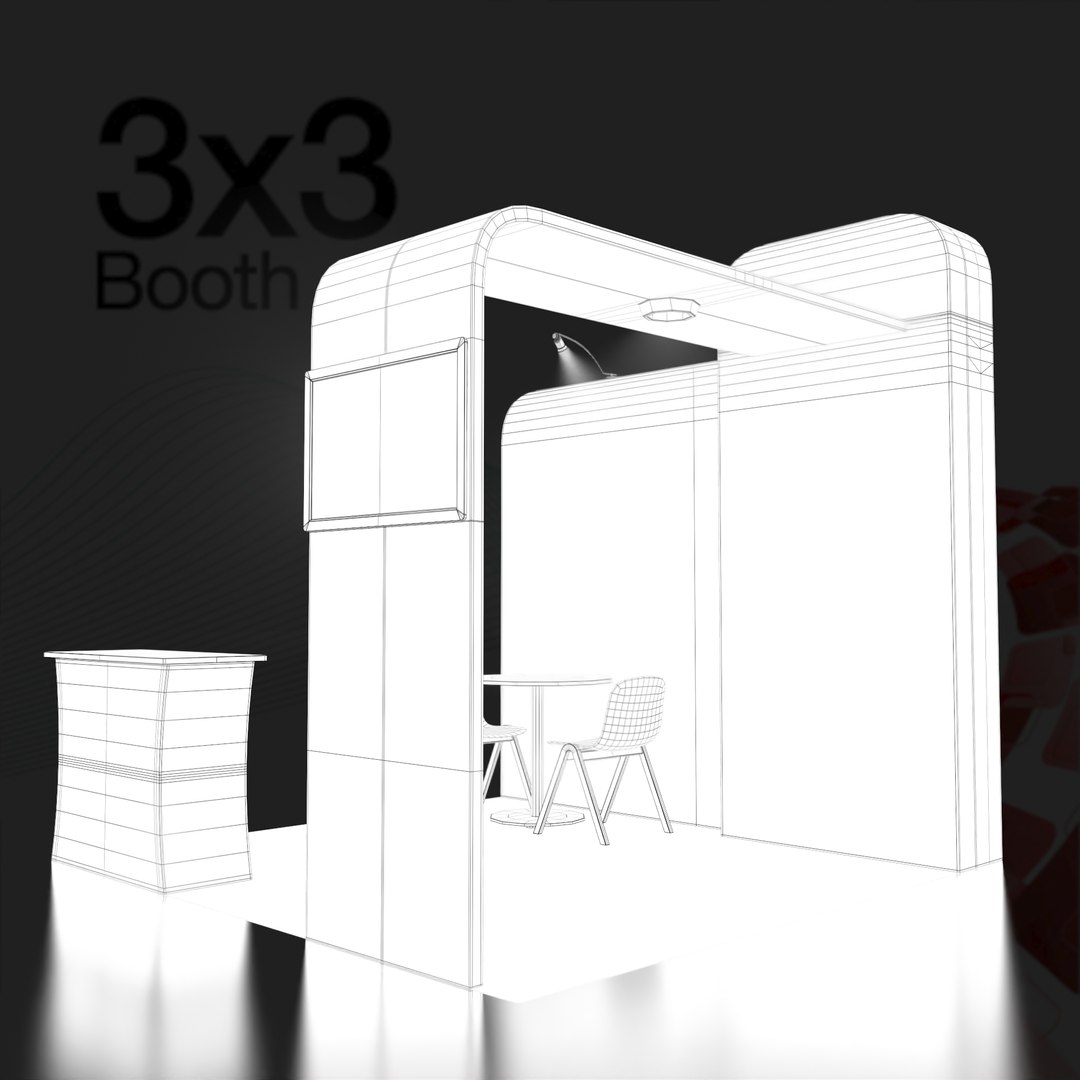 3D Modern 3x3 Exhibition Booth Low Poly - TurboSquid 1913701