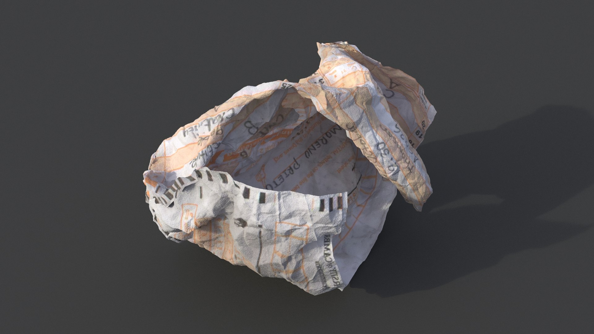 Crumpled Bill Paper HD 3D Model - TurboSquid 1900557