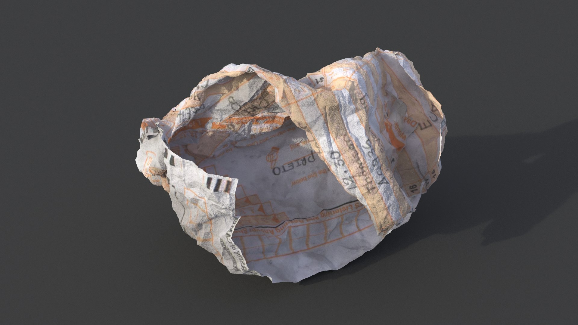 Crumpled Bill Paper HD 3D Model - TurboSquid 1900557