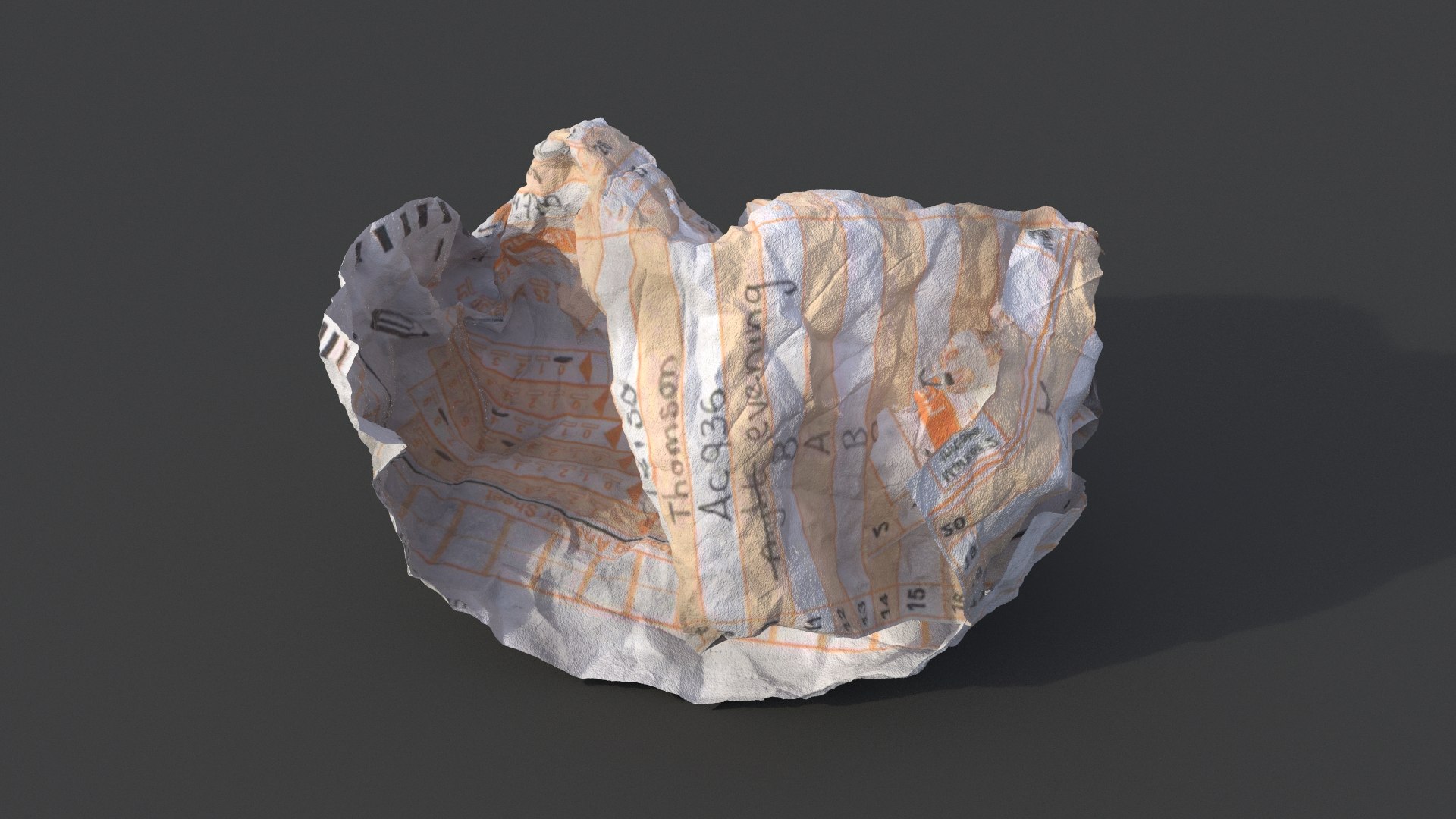 Crumpled Bill Paper HD 3D Model - TurboSquid 1900557