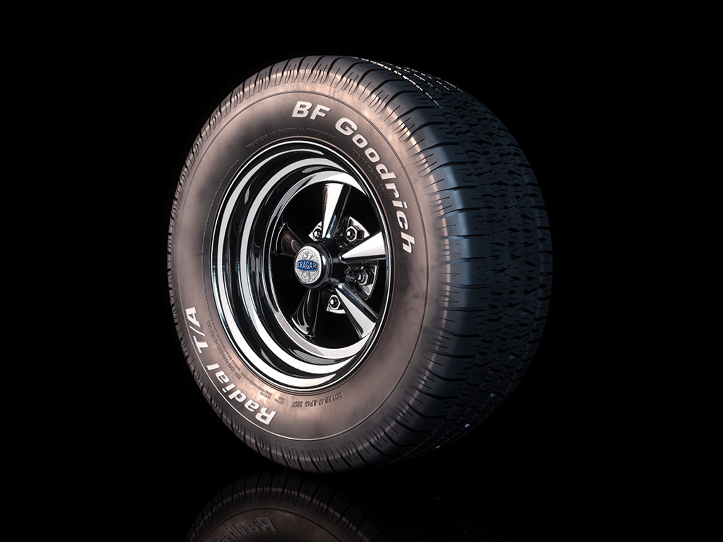 3d Muscle Car Wheel Model