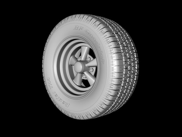 3d muscle car wheel model