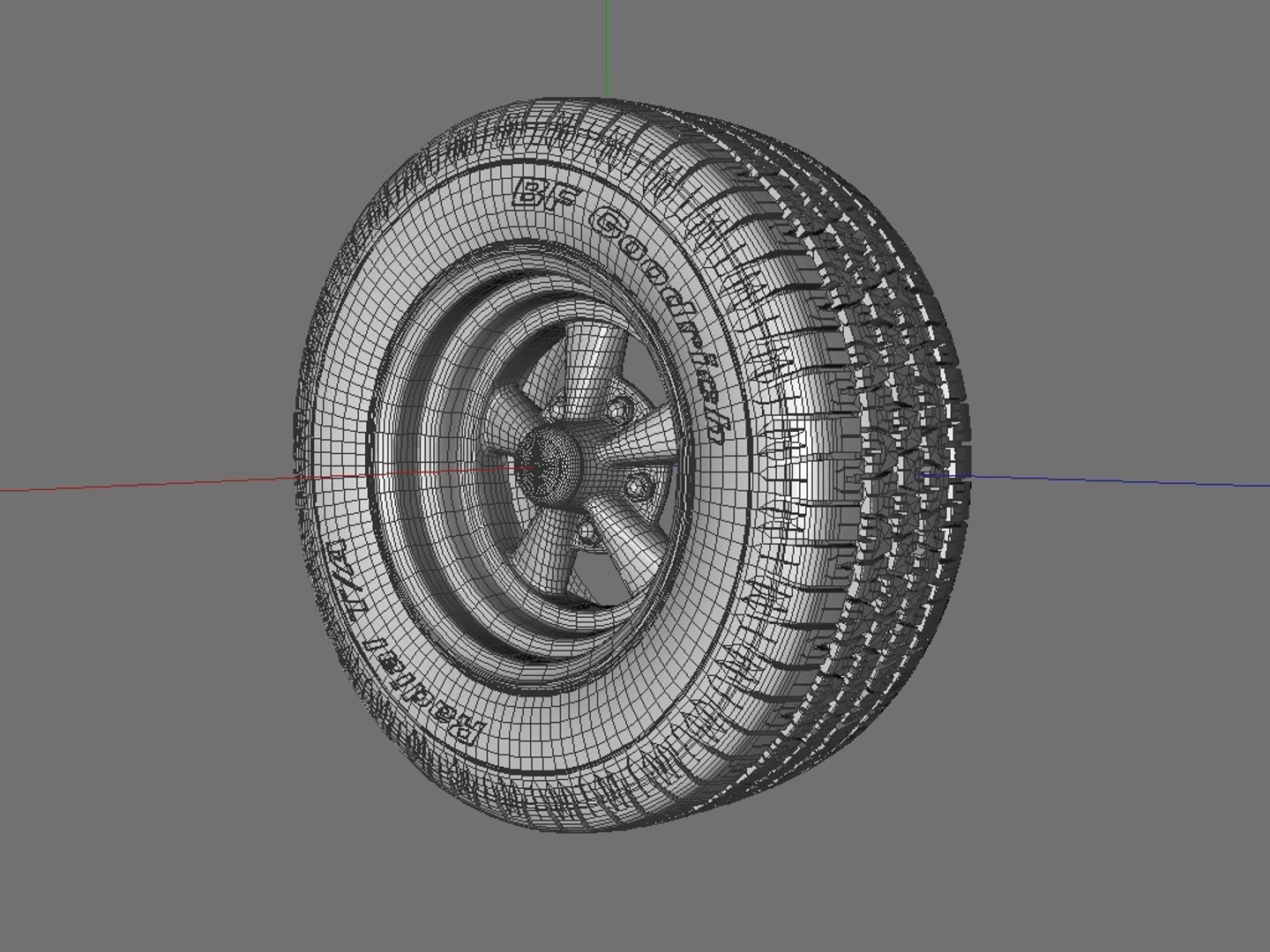 3d Muscle Car Wheel Model