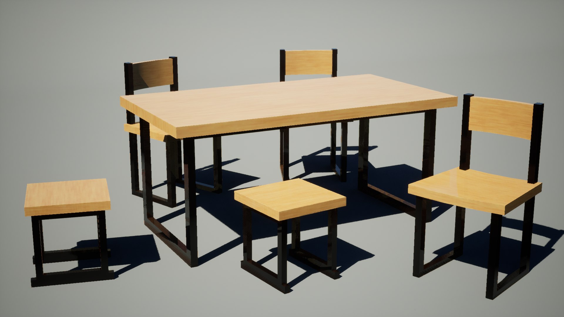 Modern Table Set 01 3D - TurboSquid 2283642