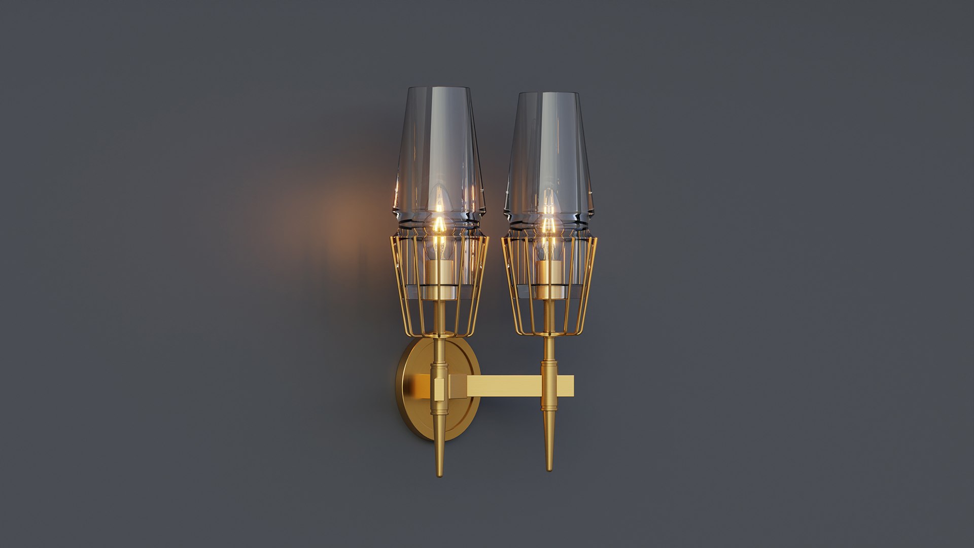 Nordic Brass Wall Lamp 3D model - TurboSquid 2124570