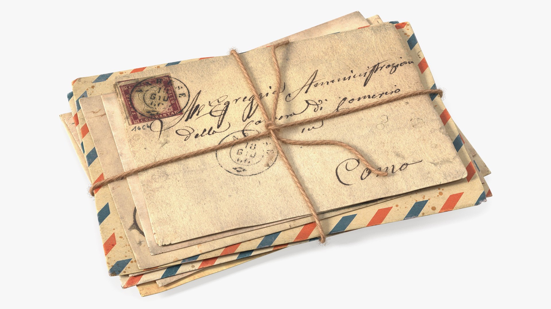 3D Old Letters Package Thin Fur Model - TurboSquid 1943753