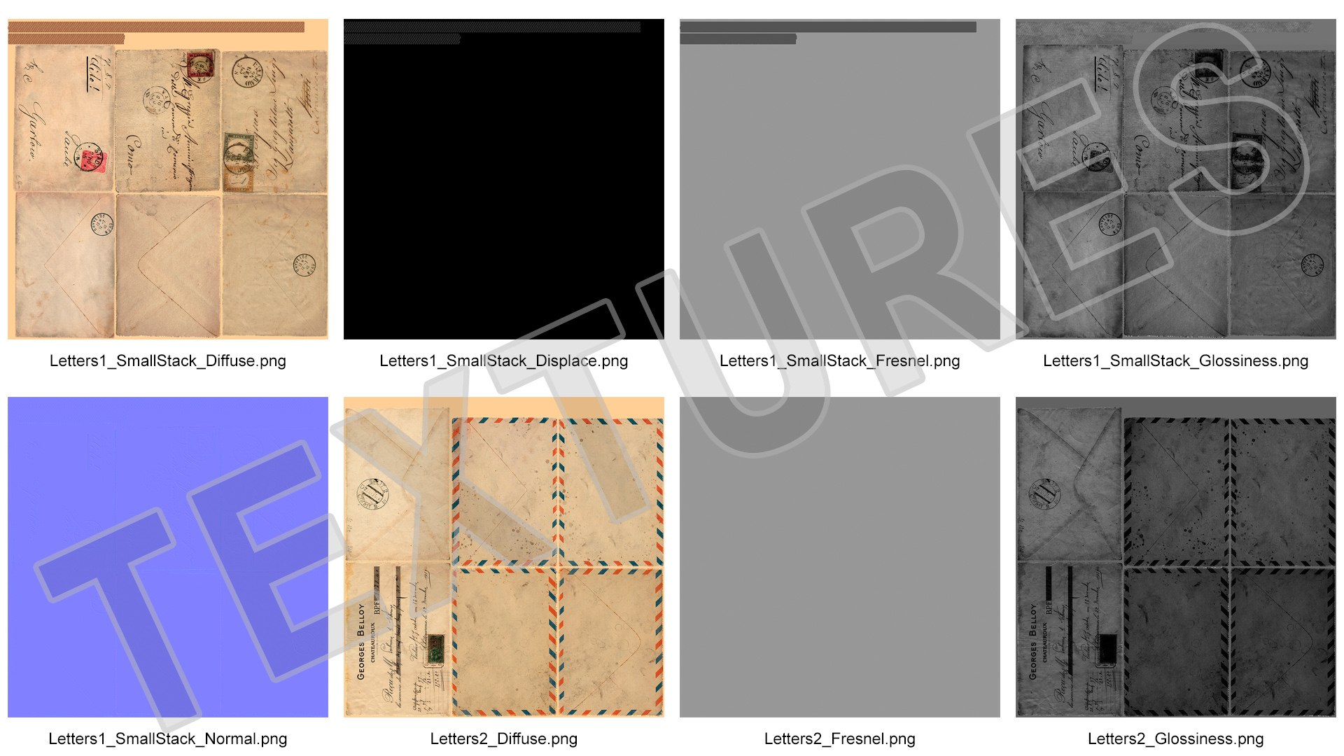 3D Old Letters Package Thin Fur Model - TurboSquid 1943753