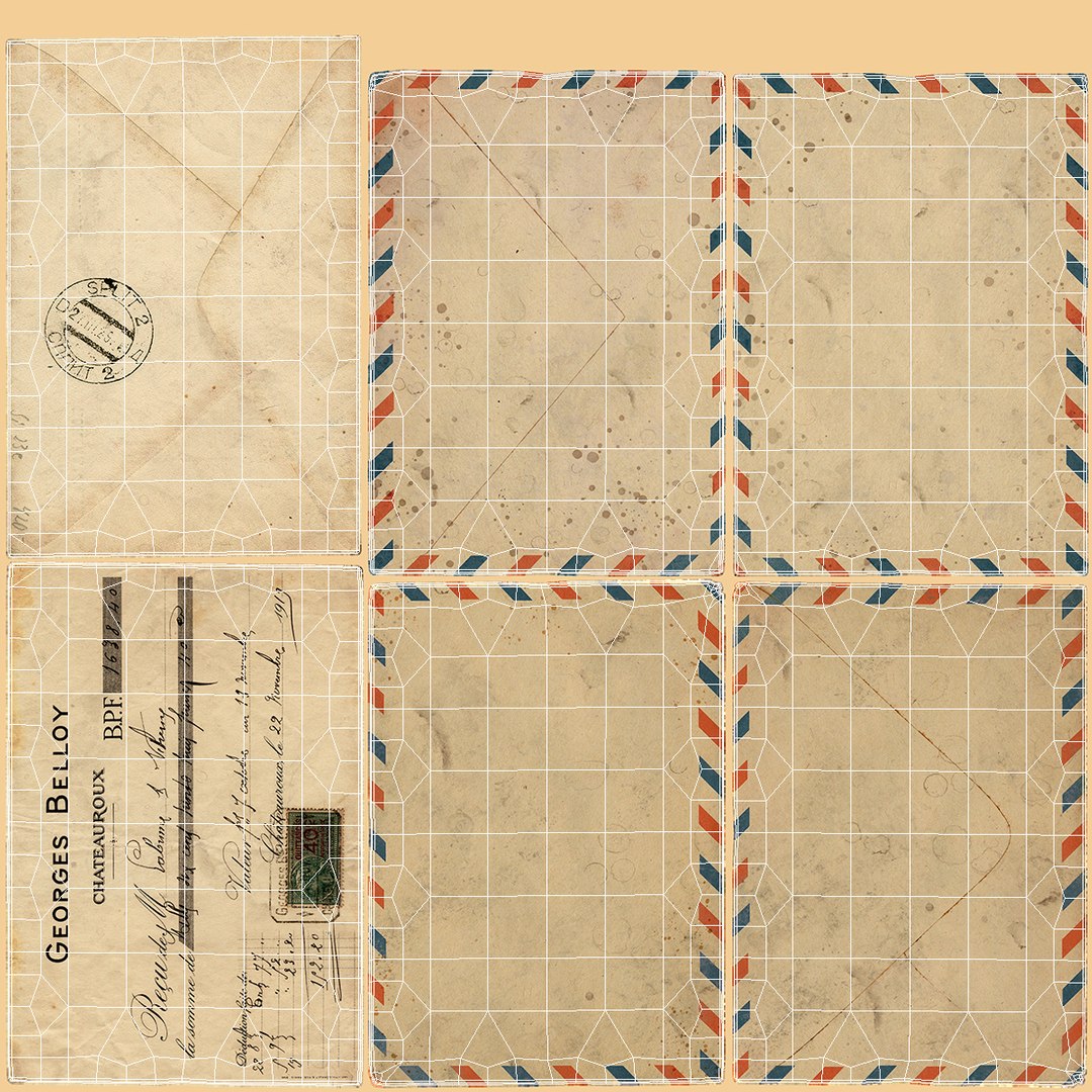 3D Old Letters Package Thin Fur Model - TurboSquid 1943753