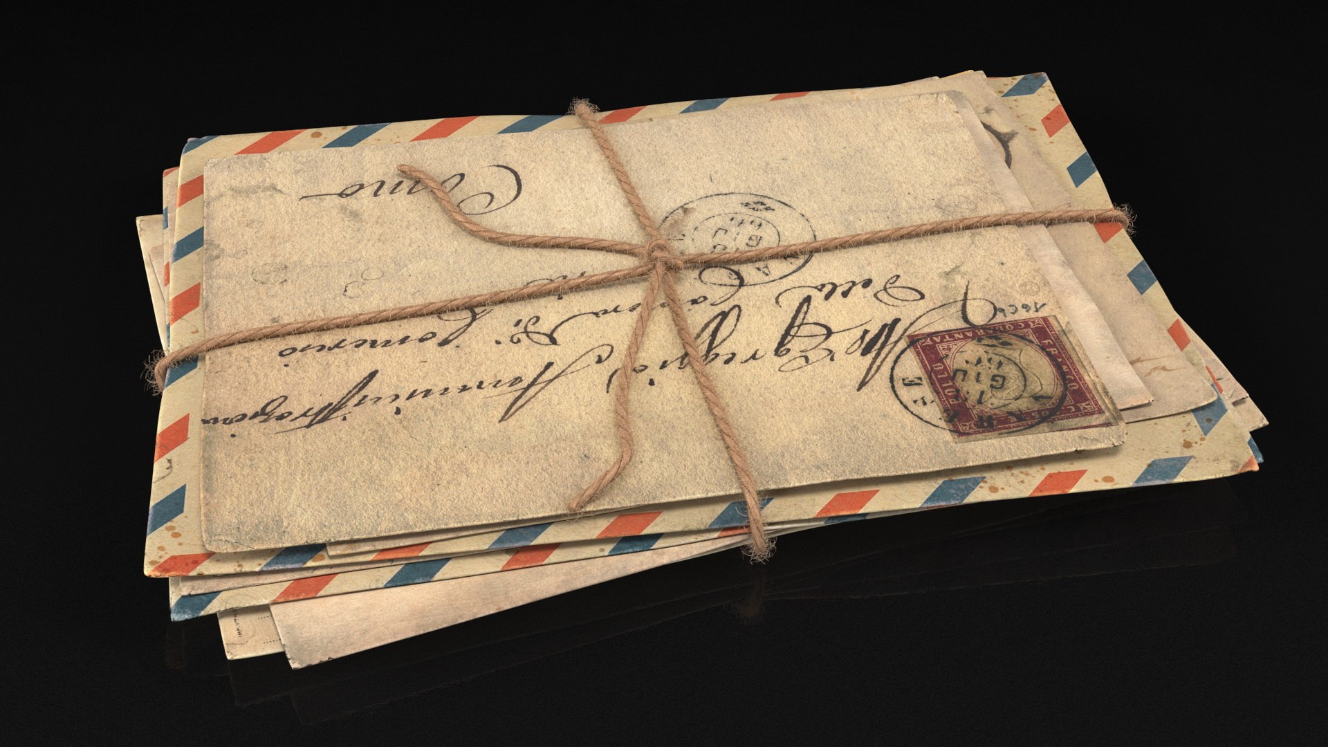 3D Old Letters Package Thin Fur Model - TurboSquid 1943753