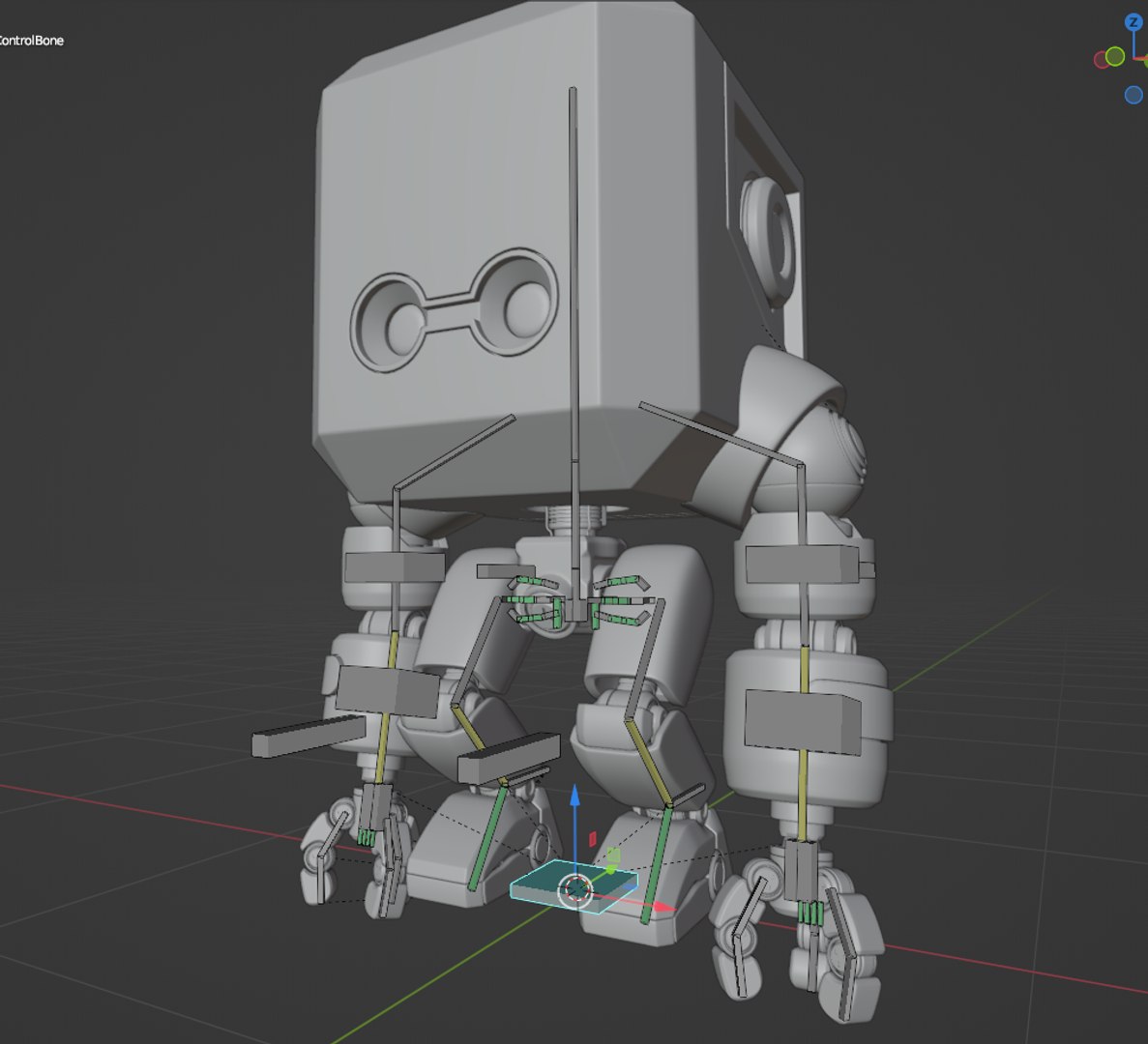 3D Model Cute Space Robot Rigged G-26 Yellow - TurboSquid 2159294