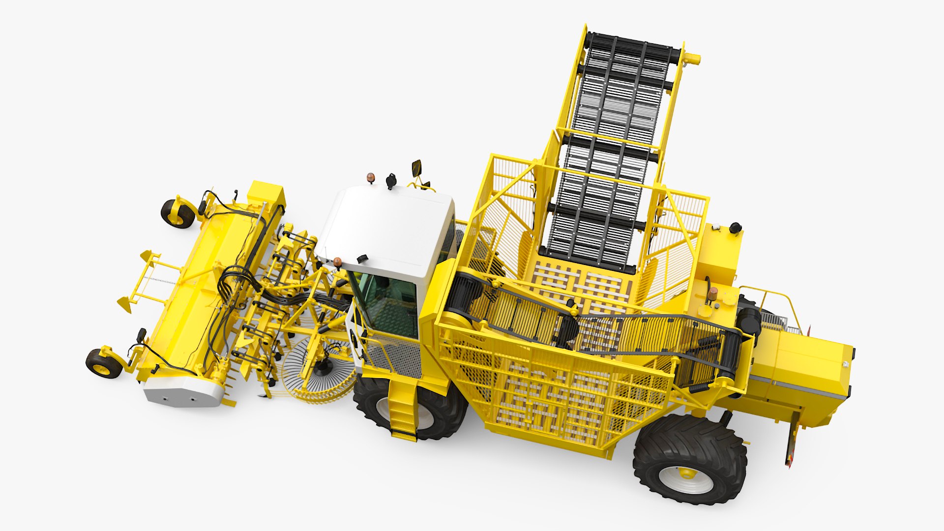 3D Model Agricultural Harvester Machinery Yellow - TurboSquid 2302752