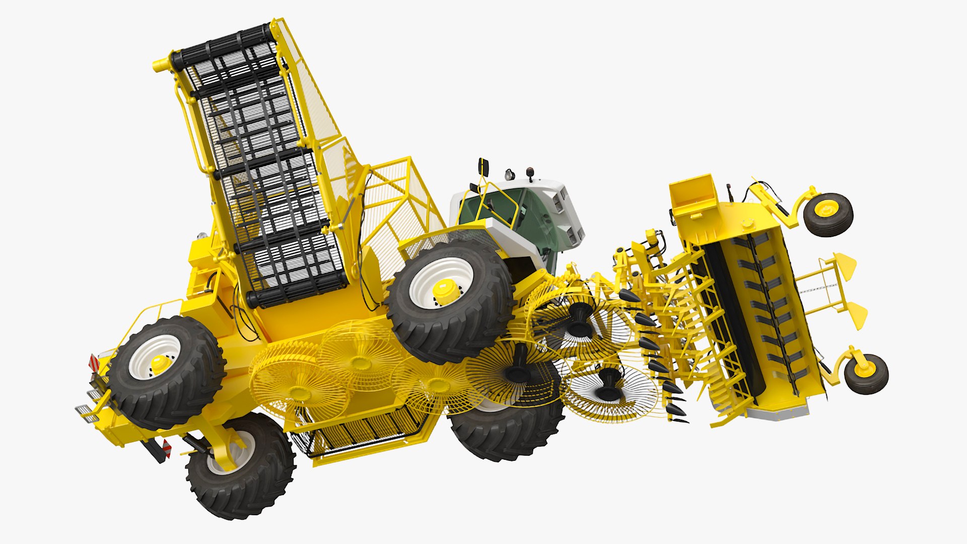3D Model Agricultural Harvester Machinery Yellow - TurboSquid 2302752