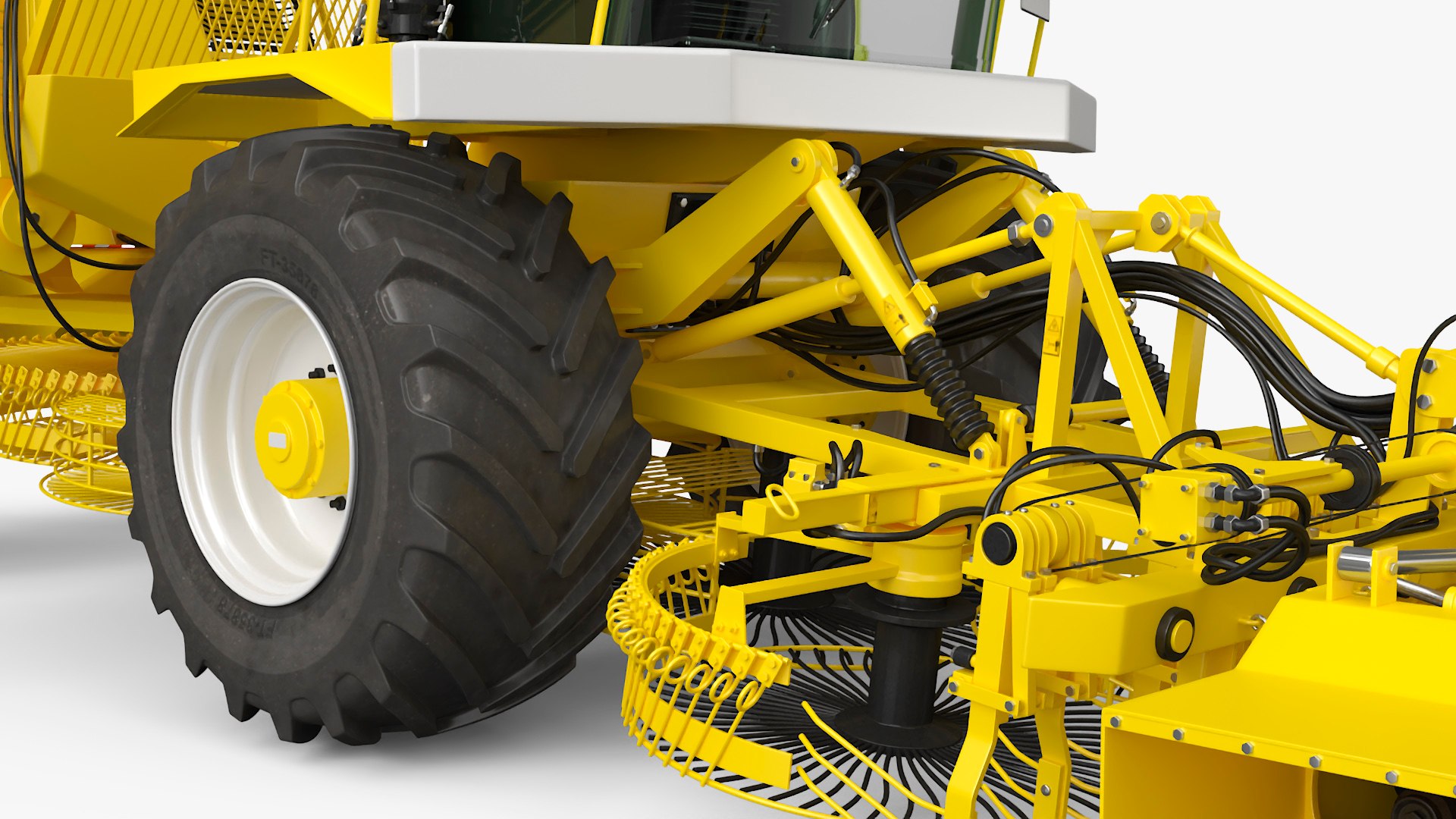 3D Model Agricultural Harvester Machinery Yellow - TurboSquid 2302752