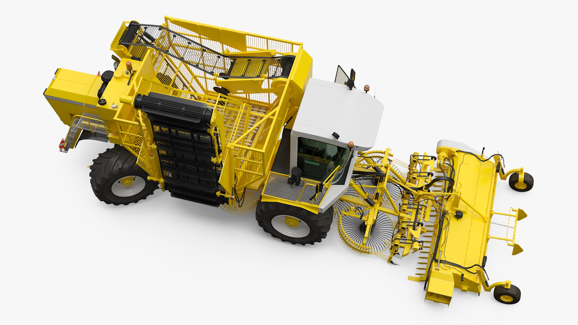3D Model Agricultural Harvester Machinery Yellow - TurboSquid 2302752
