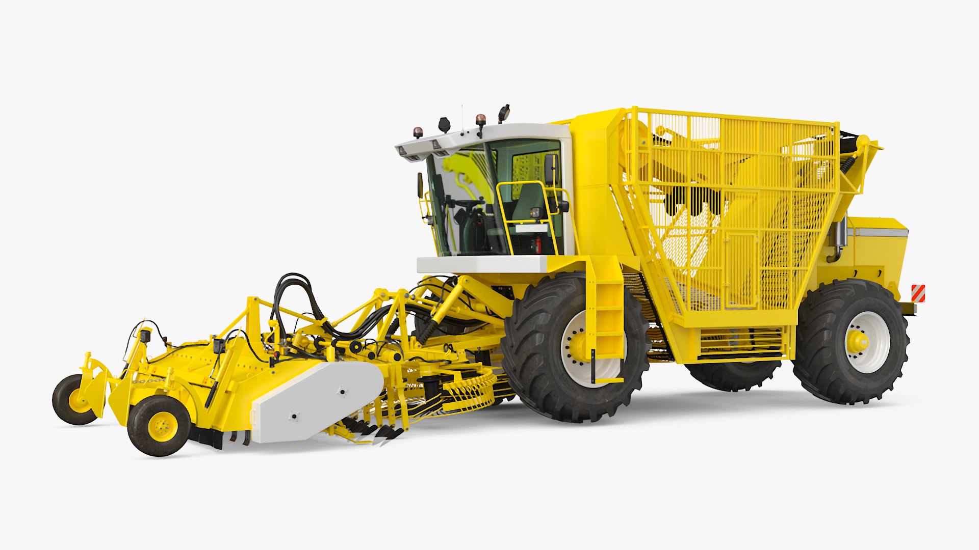 3D Model Agricultural Harvester Machinery Yellow - TurboSquid 2302752
