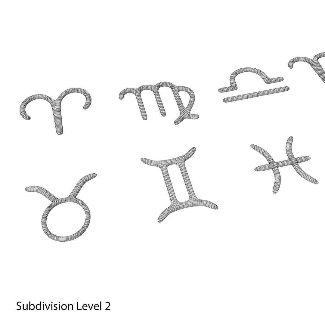 Zodiac signs porcelain 1 3D model - TurboSquid 2144302