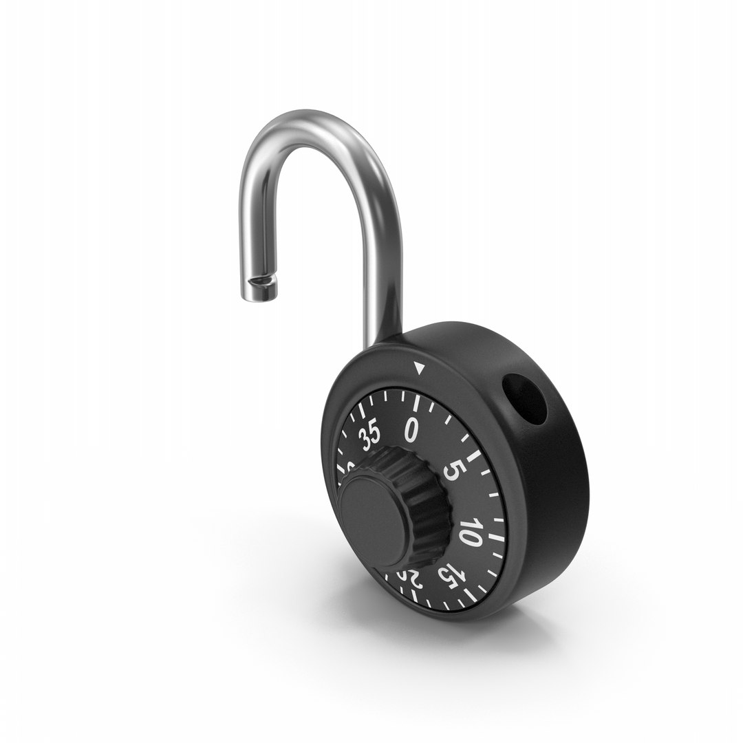 3D Combination Padlock Opened - TurboSquid 2140128