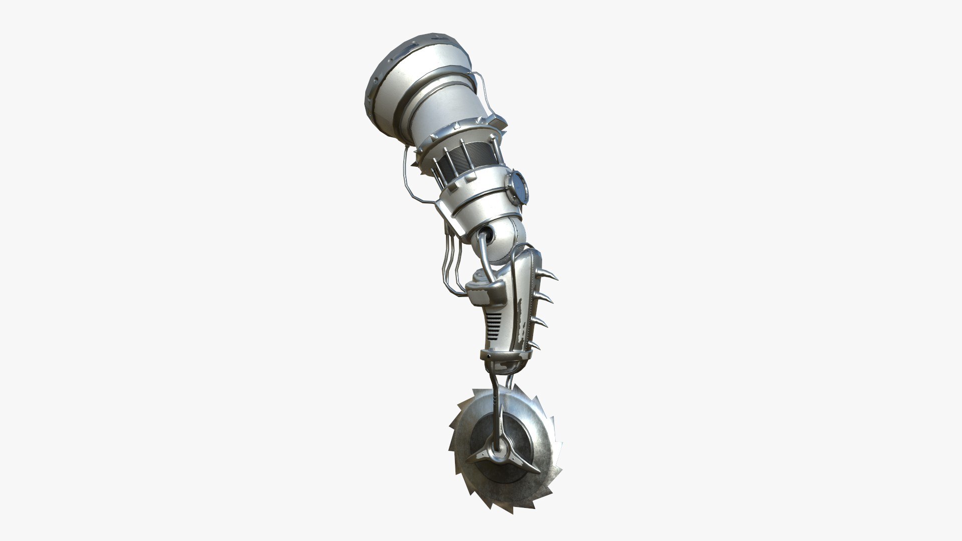 3D Robotic Arm A02 Bright Steel - Character Design SciFi Model ...