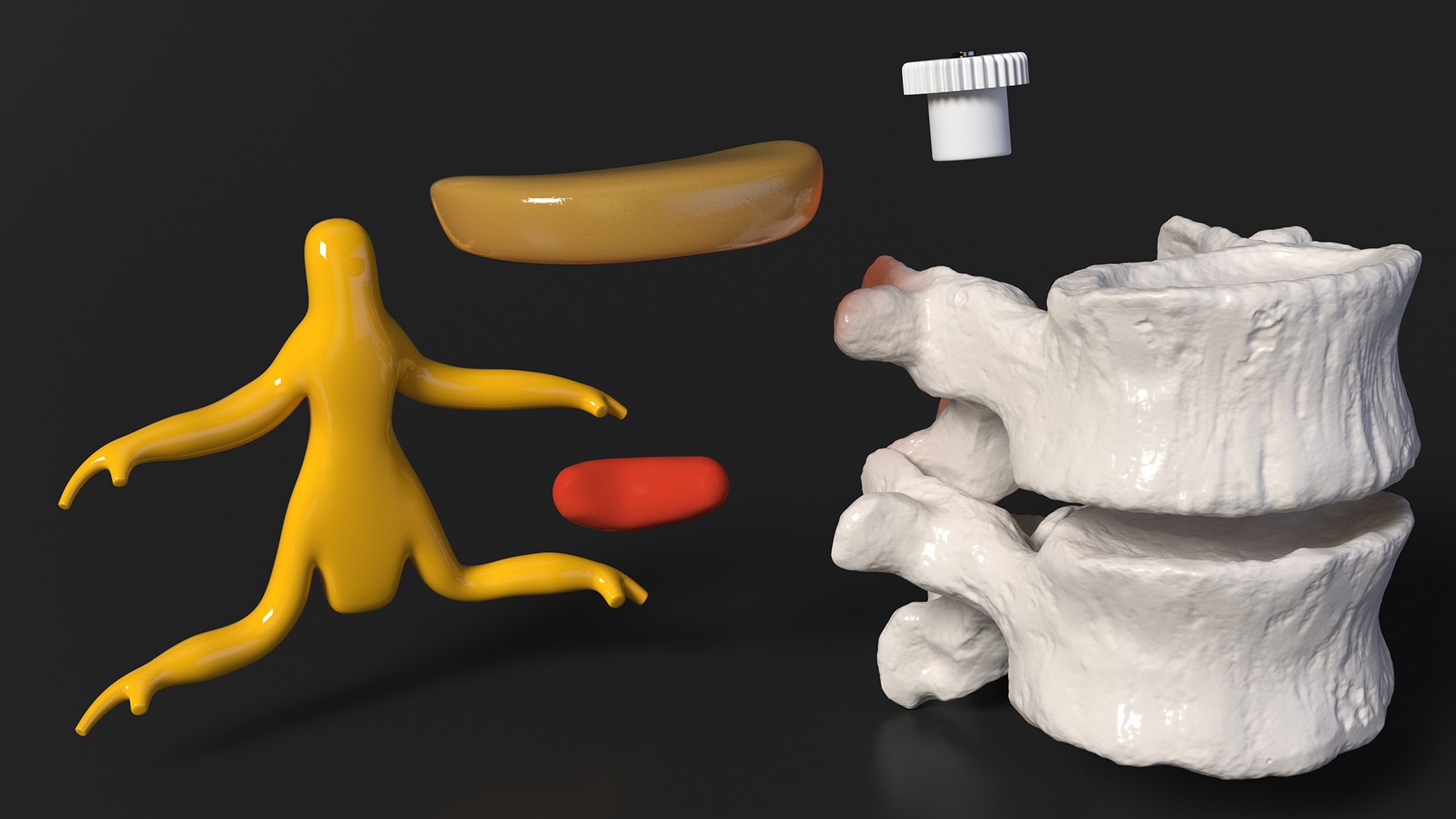 3D Part Of Spinal Column With Hernia Model - TurboSquid 2047604