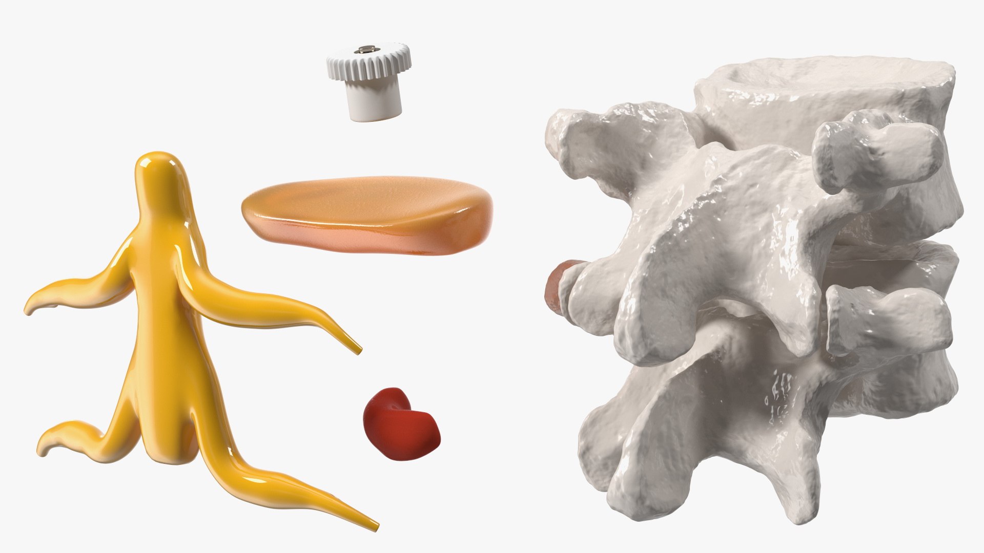 3D Part Of Spinal Column With Hernia Model - TurboSquid 2047604
