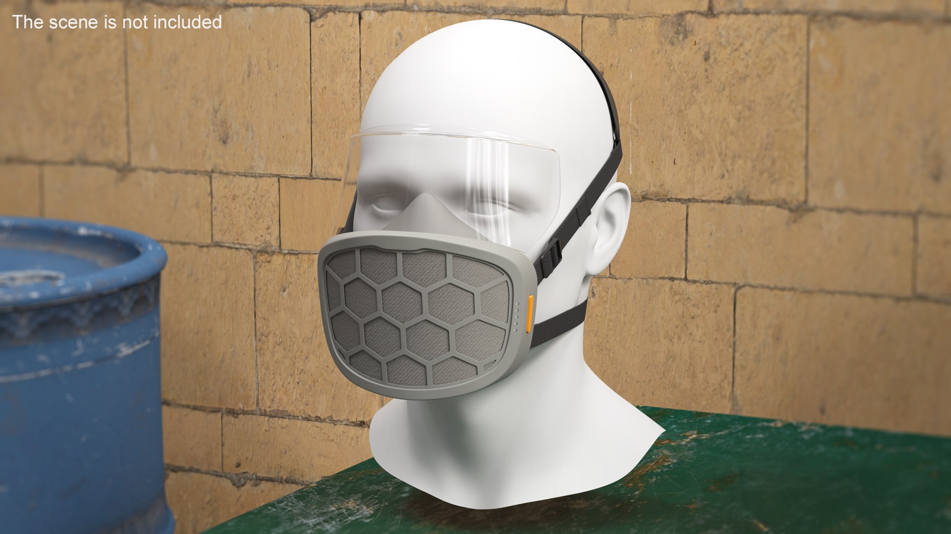 Half Mask Respirator With Visor Grey Model - TurboSquid 2163454