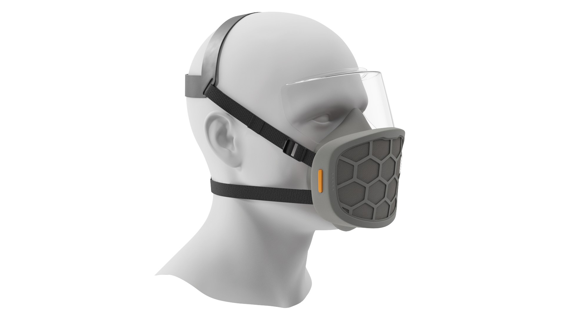 Half Mask Respirator with Visor Grey model - TurboSquid 2163454