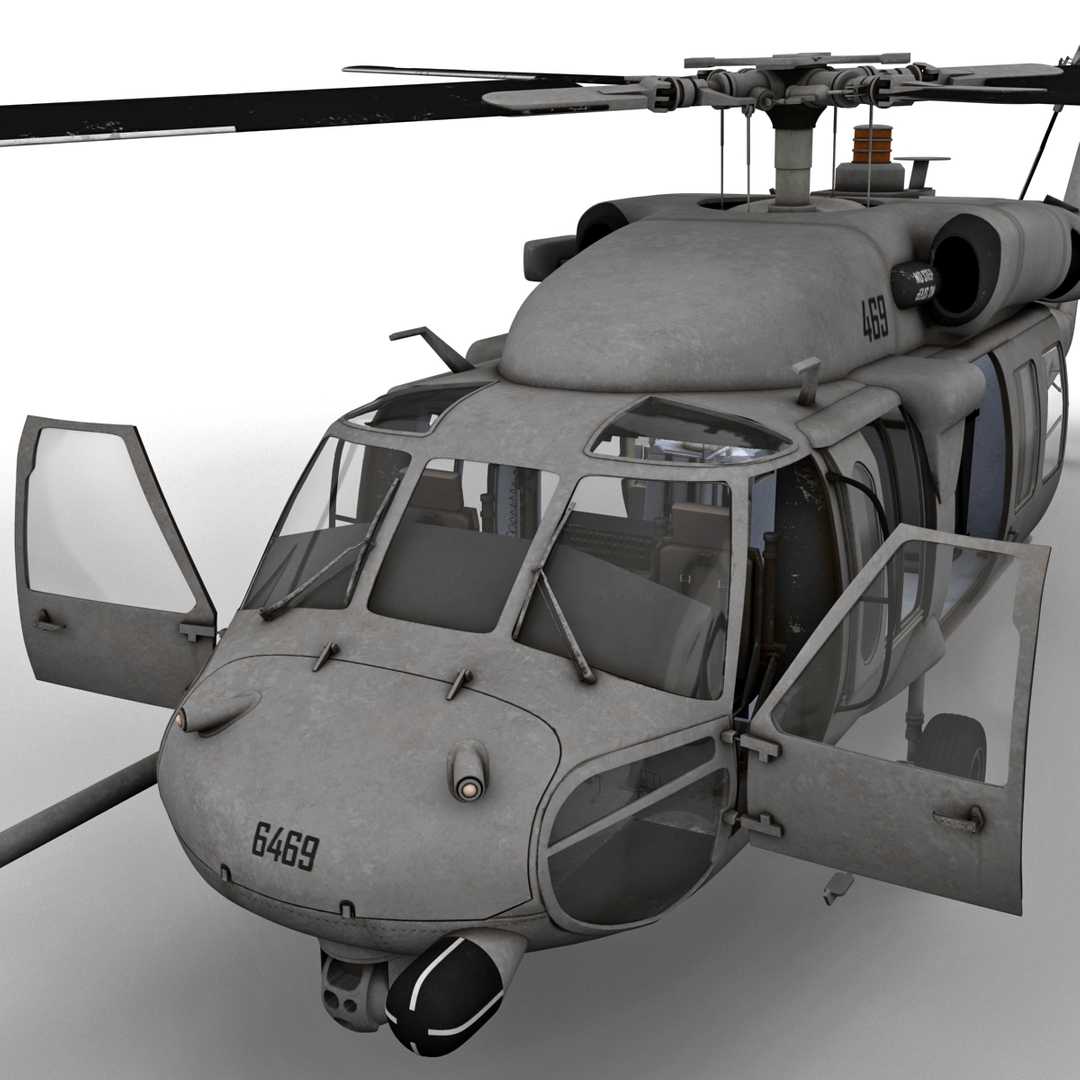 3dsmax hh-60 pave hawk rigged