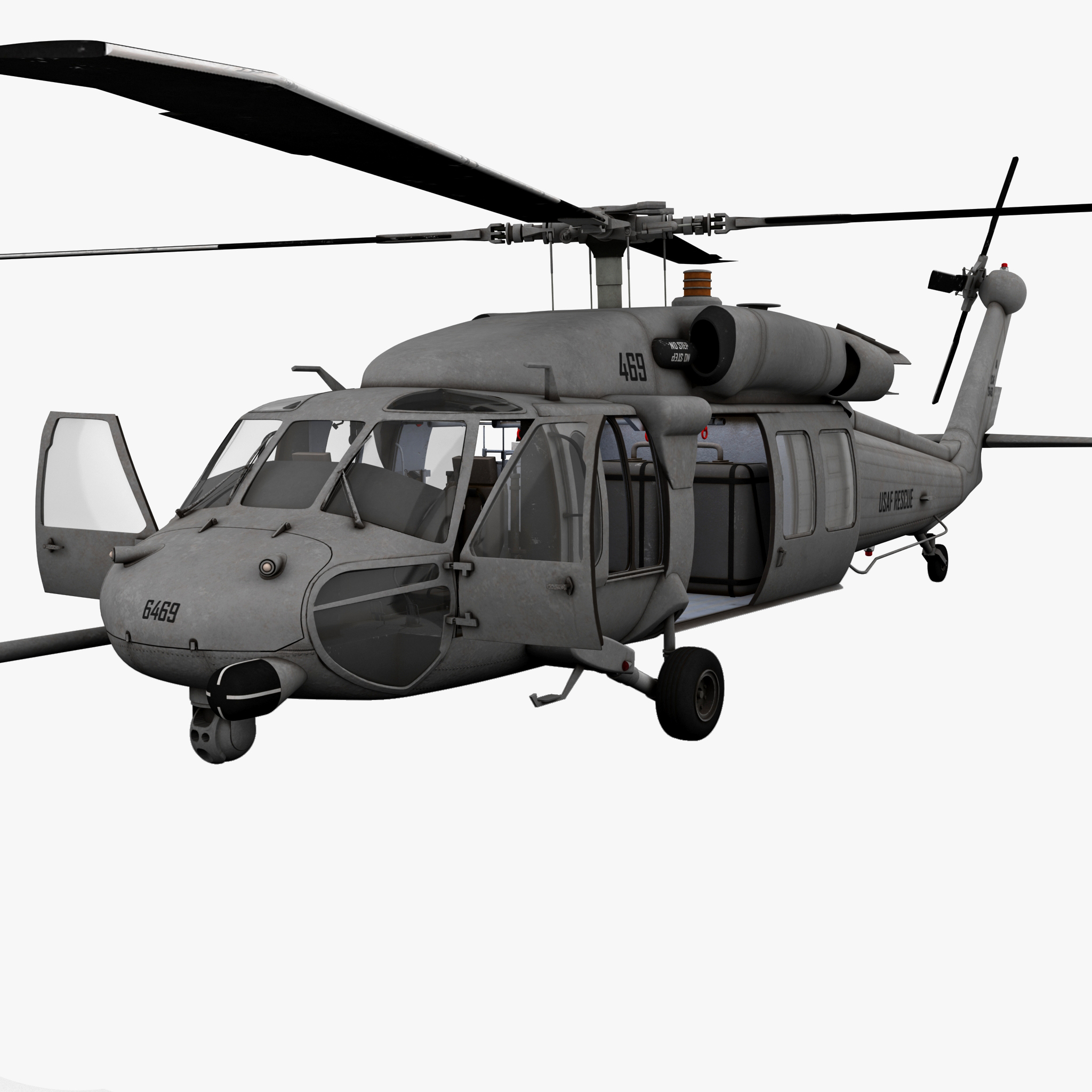 3dsmax hh-60 pave hawk rigged