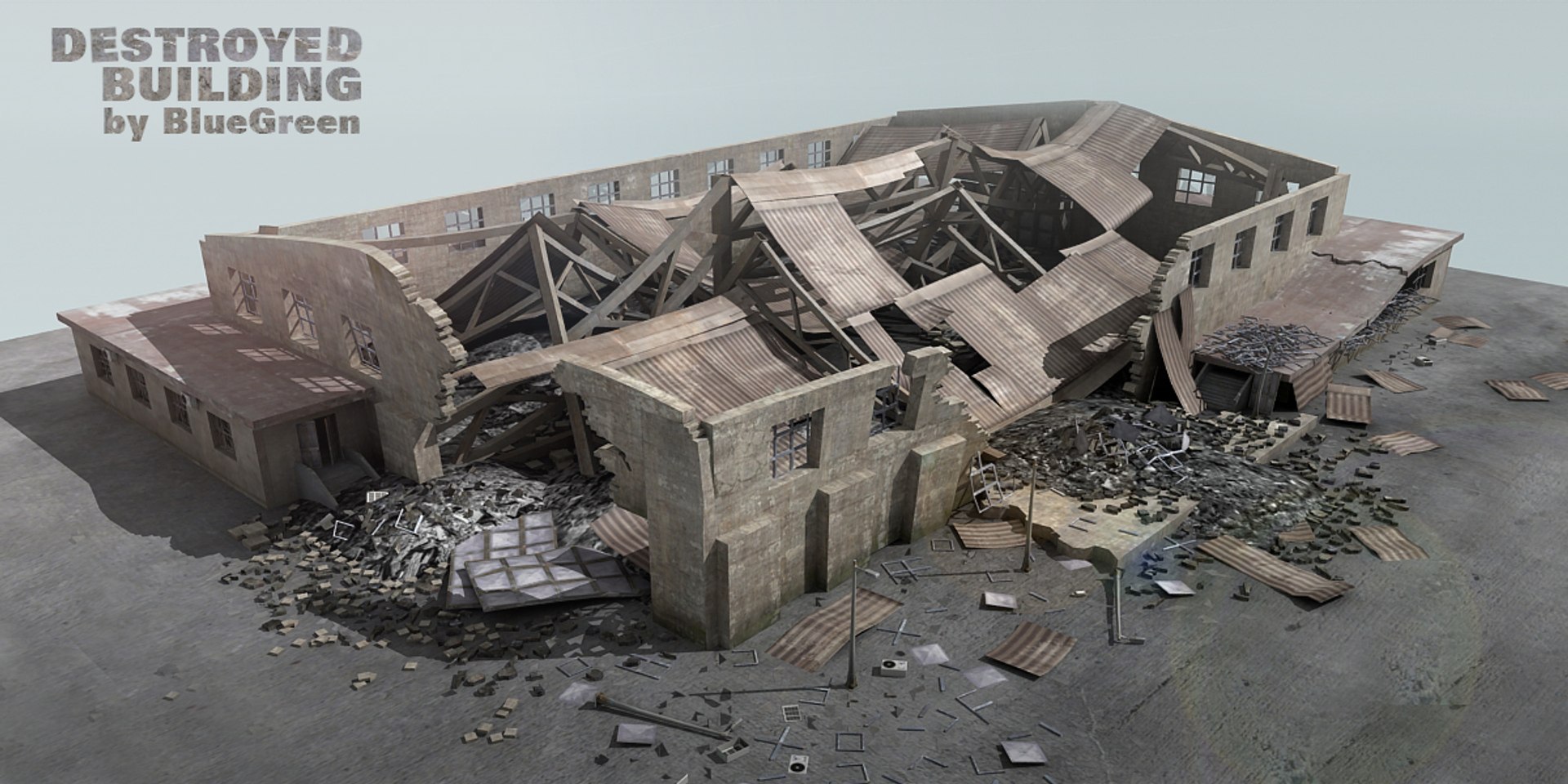 3d Destroyed Building