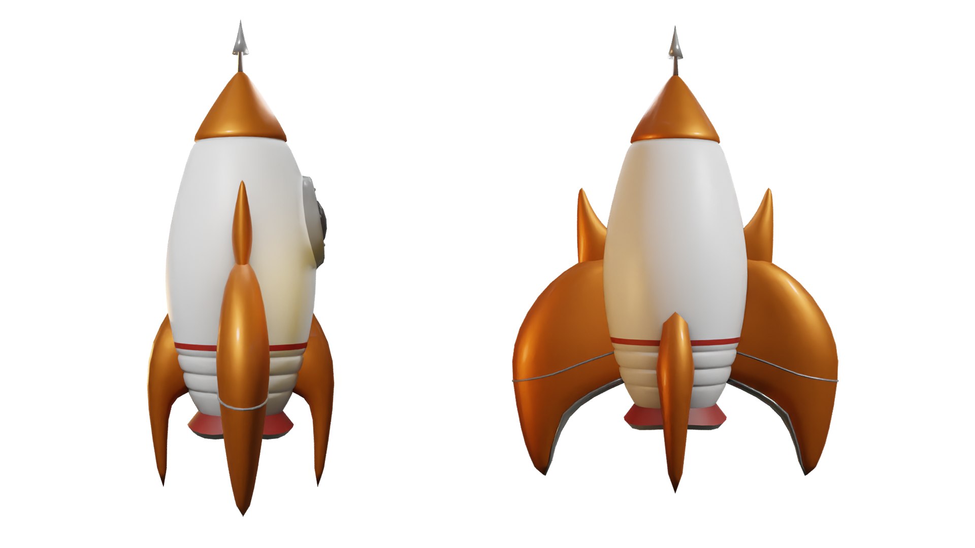 Rocket Cartoon 3D Model - TurboSquid 2065520