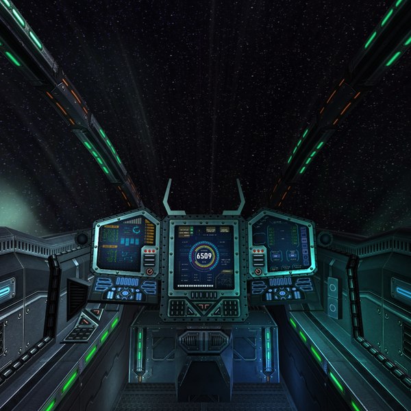 3d 3ds sci-fi spaceship cockpit