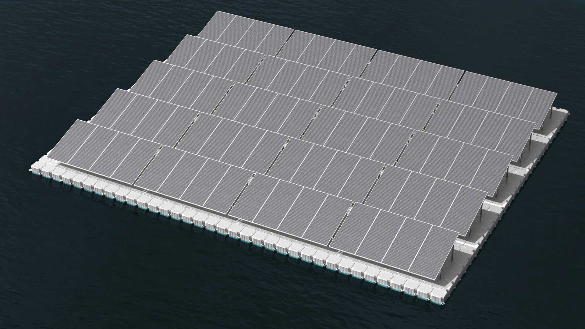 3D Floating Solar Panel Field On Water Model - TurboSquid 2509380