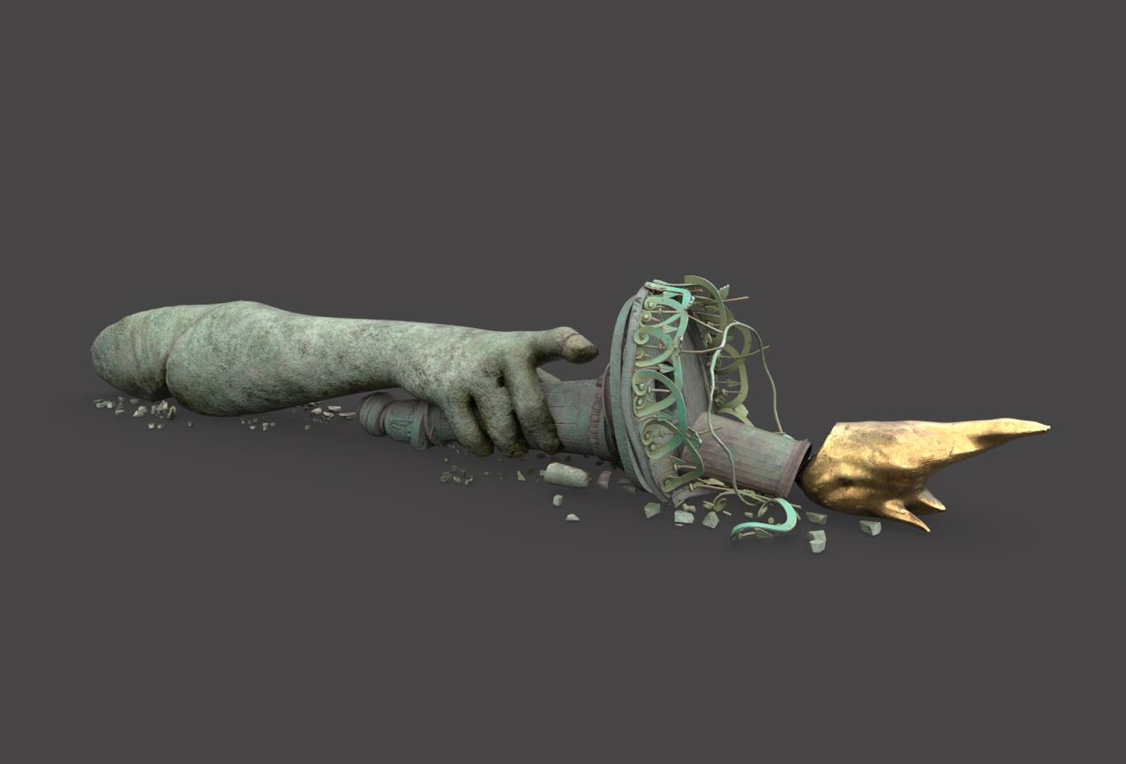 Broken Statue Liberty Hand 3D Model - TurboSquid 1707394