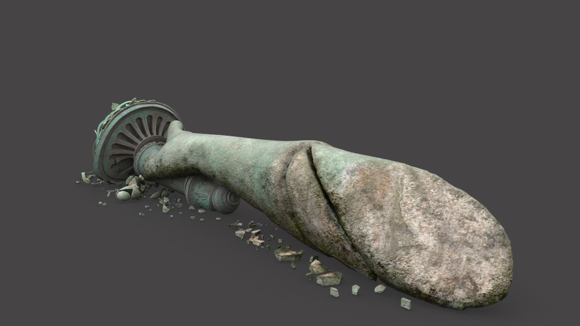 Broken Statue Liberty Hand 3D Model - TurboSquid 1707394