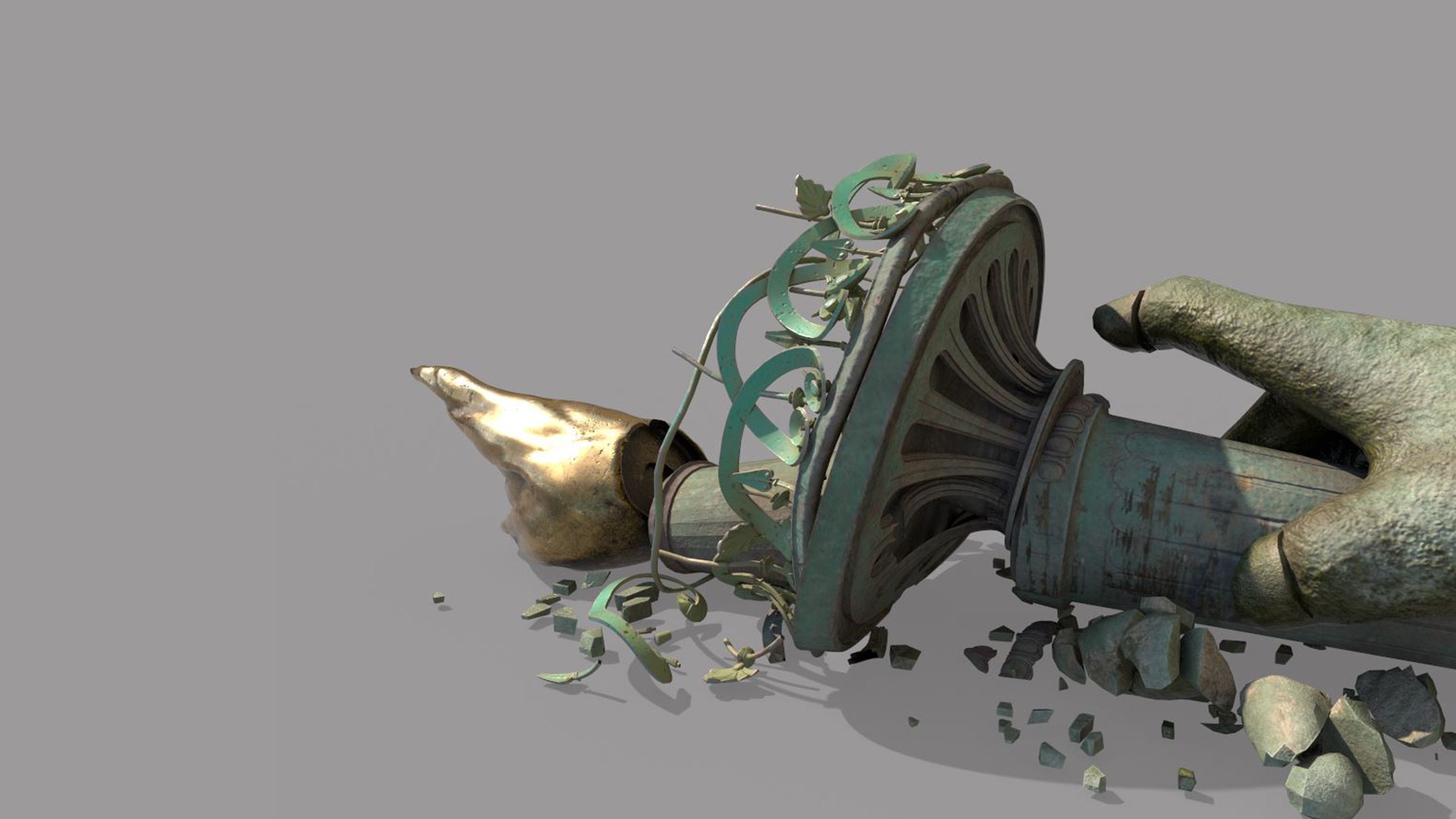 Broken Statue Liberty Hand 3D Model - TurboSquid 1707394