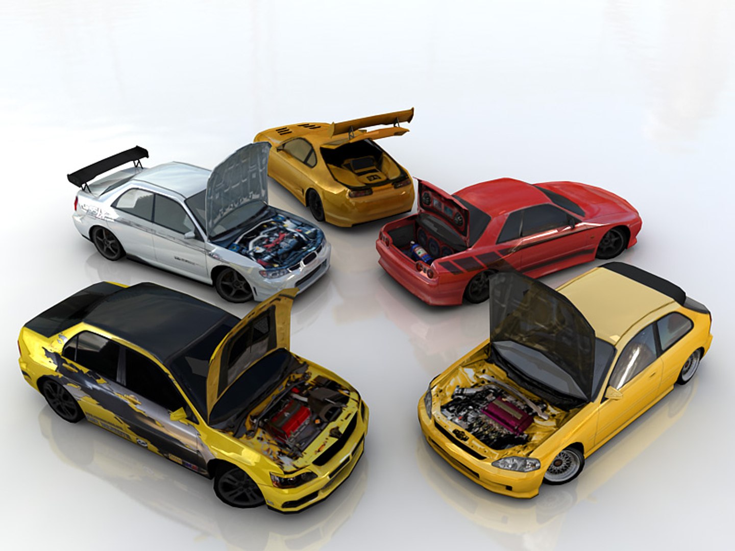 subaru tuning japan car rendering max