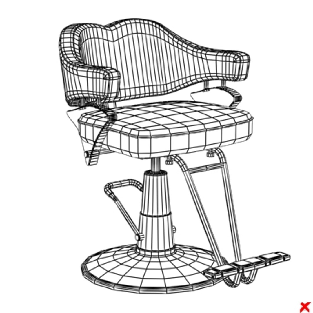 3d barber chair model