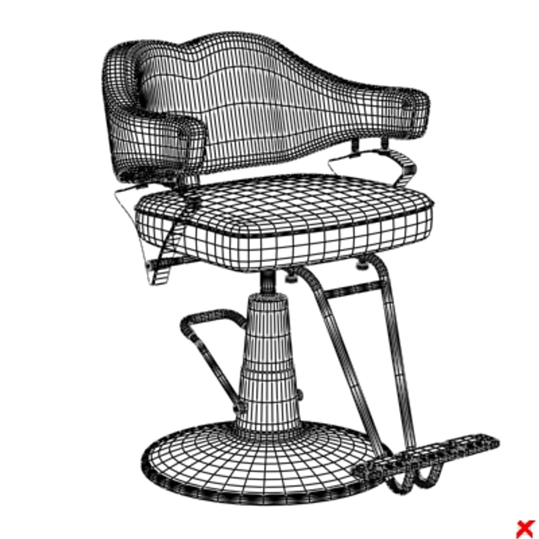 3d barber chair model