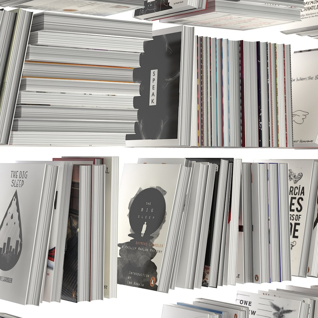 White Books Set 3d Model