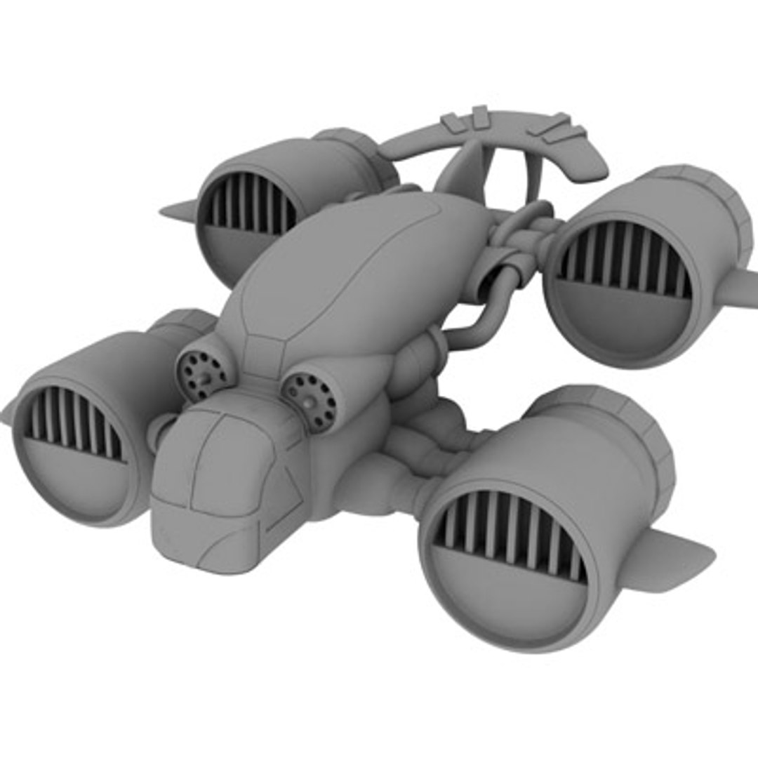 3d dropship transport spacecraft model