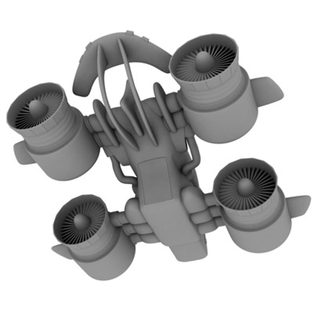 3d dropship transport spacecraft model
