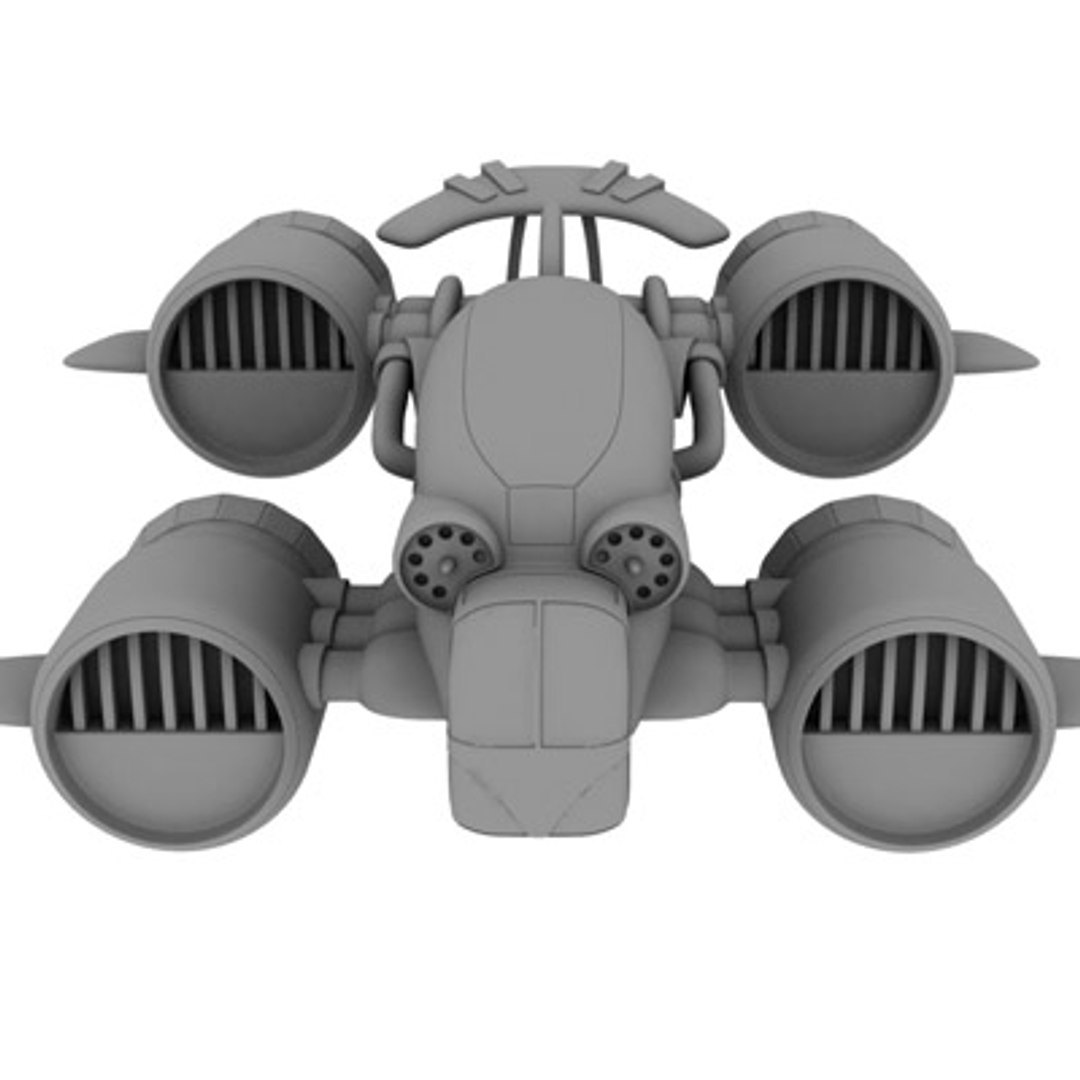 3d dropship transport spacecraft model