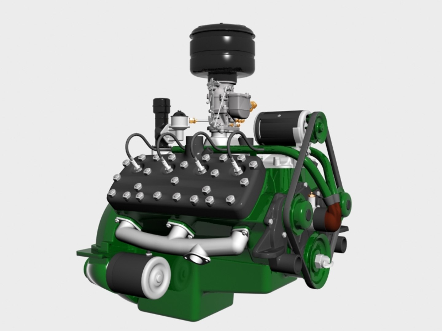 3d Early Flathead V8 Engine Model