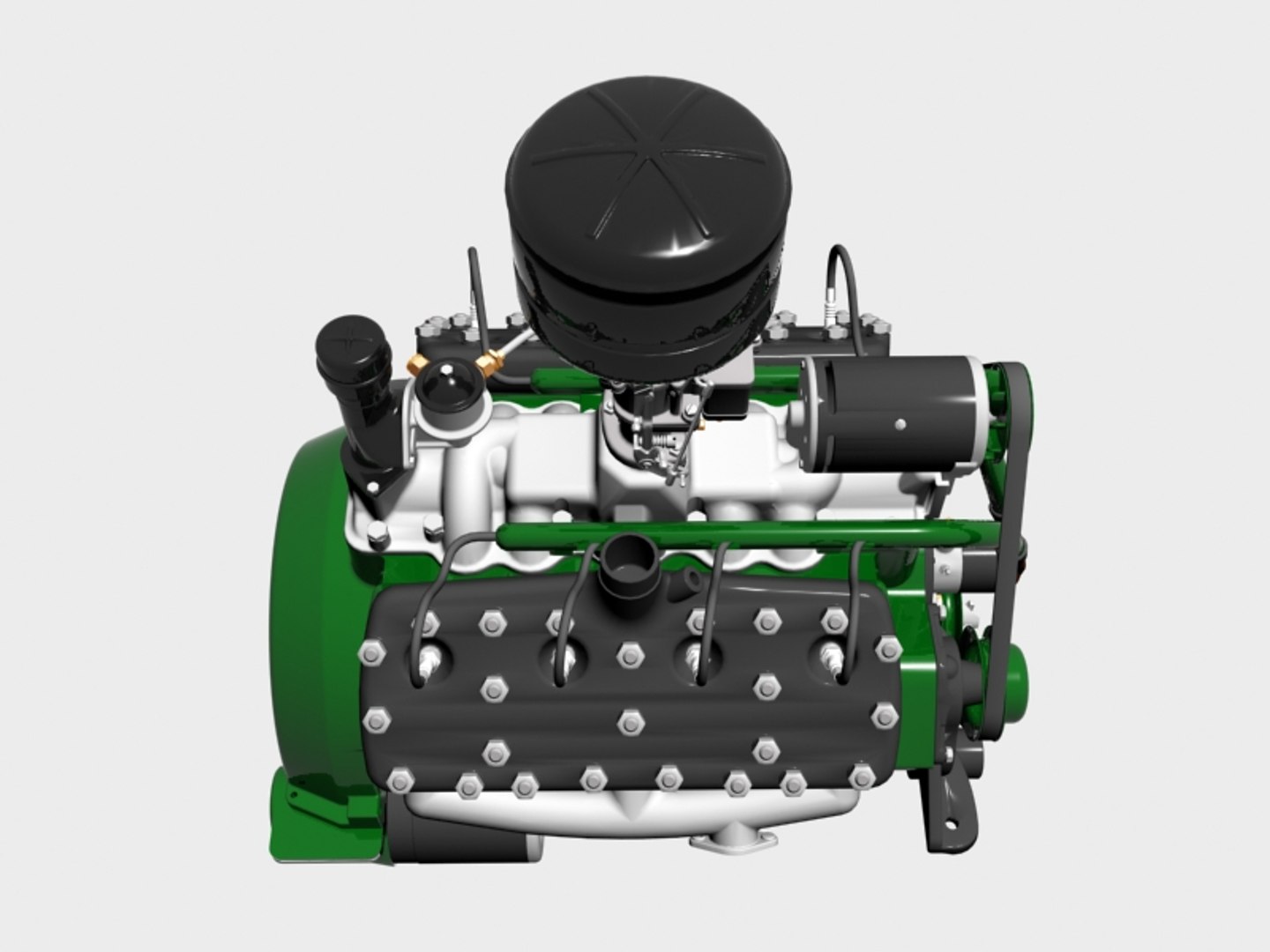 3d Early Flathead V8 Engine Model